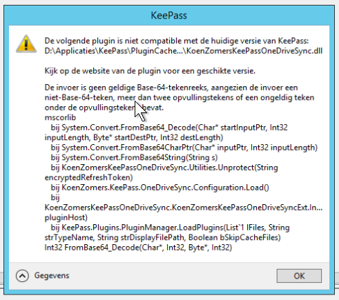 Error with Plugin v2.1.1.0 - De volgende plugin is niet compatible met ...