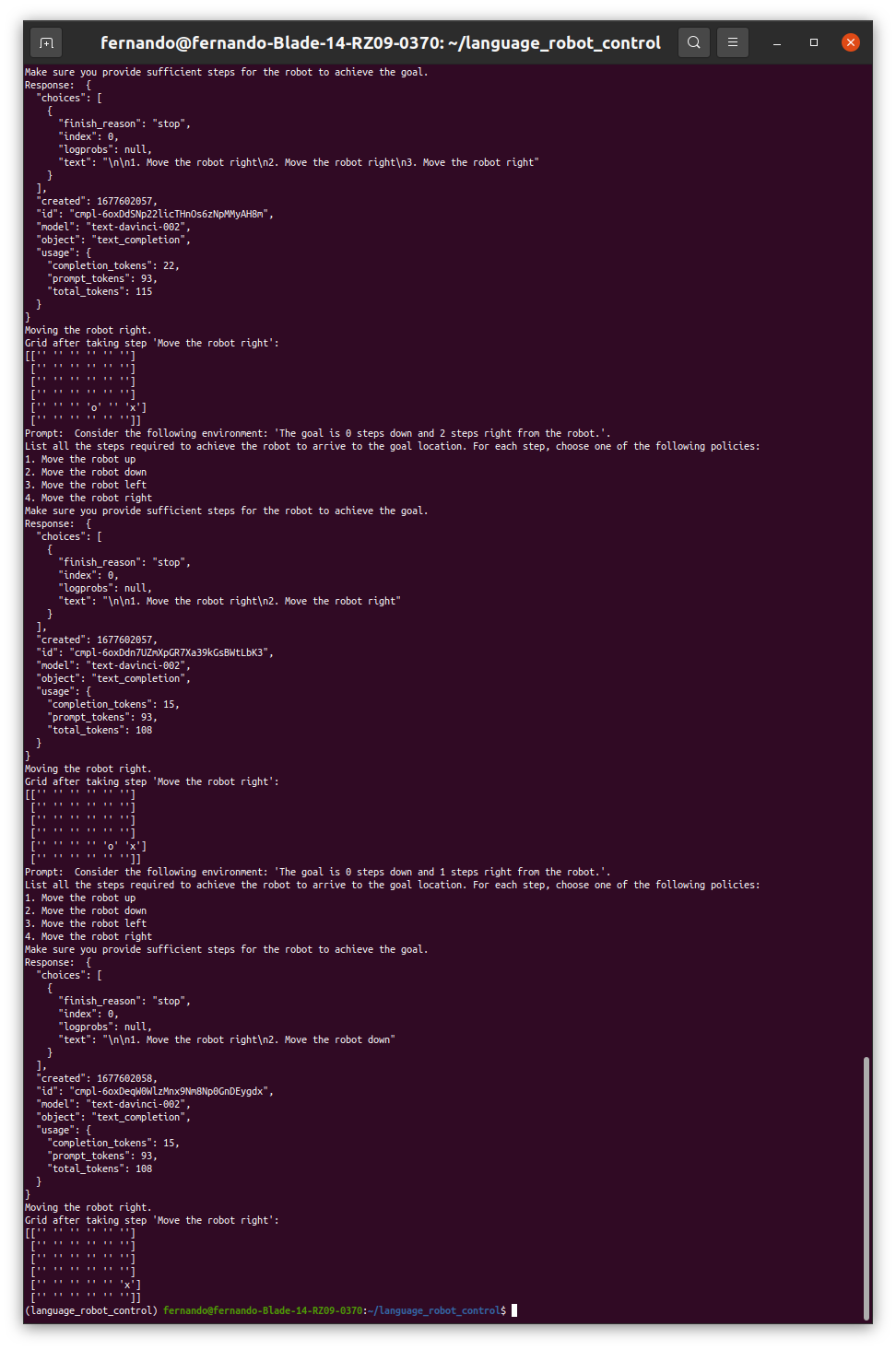 GitHub - feracero/language_robot_control: Using language for robot control.