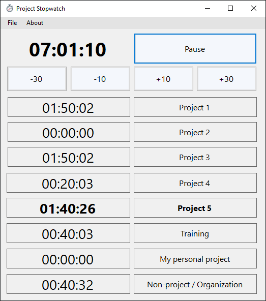 GitHub - jakefernandesjf/ProjectStopwatch: Work Project Timer application