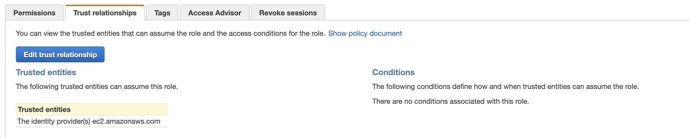 Unable to create trust policy for central account - Prohibited field ...