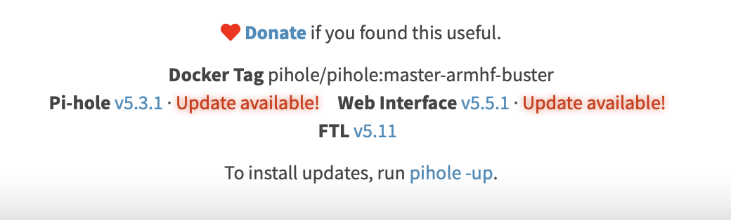 Piholepiholemaster Armhf Buster Not Providing Current Version Of Pi Hole · Issue 934 · Pi 