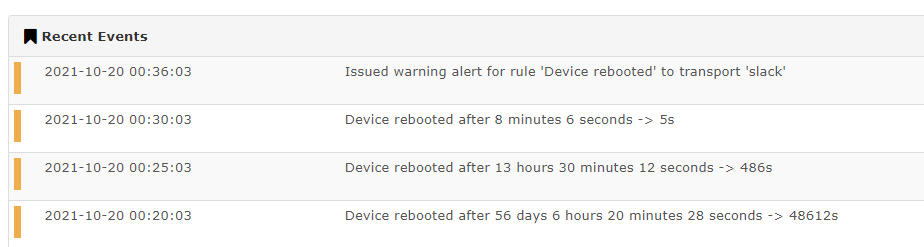 "Device rebooted" alerts after daily update · Issue #13386 · librenms/librenms · GitHub