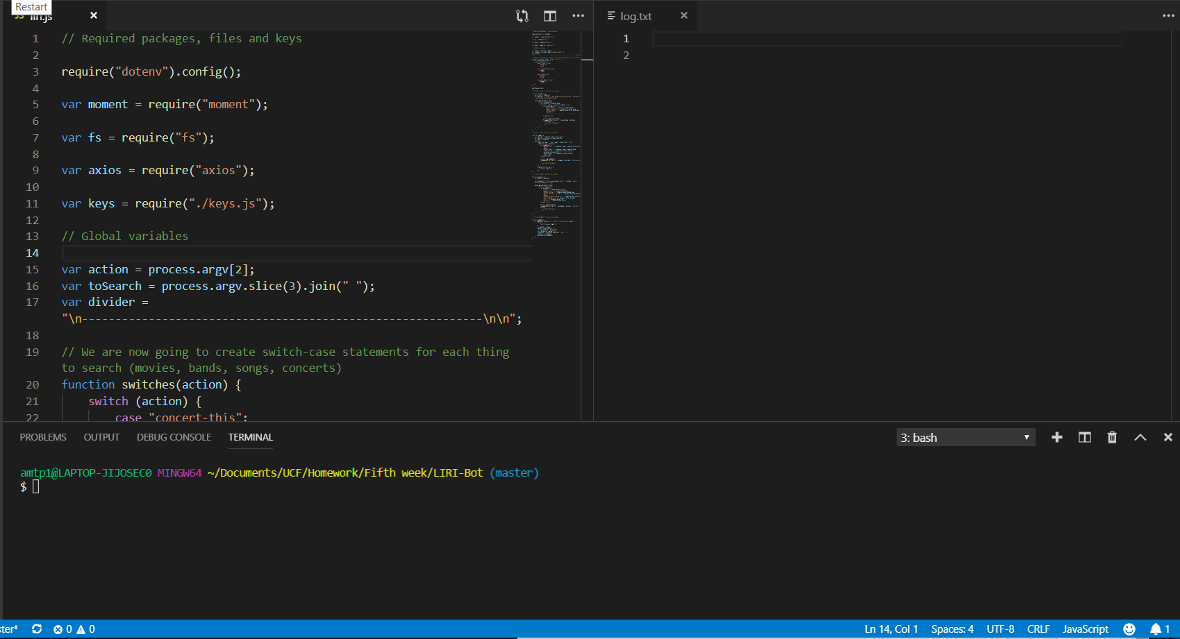GitHub - abrahammtp/LIRI-Bot: LIRI is a Language Interpretation and Recognition Interface. LIRI ...