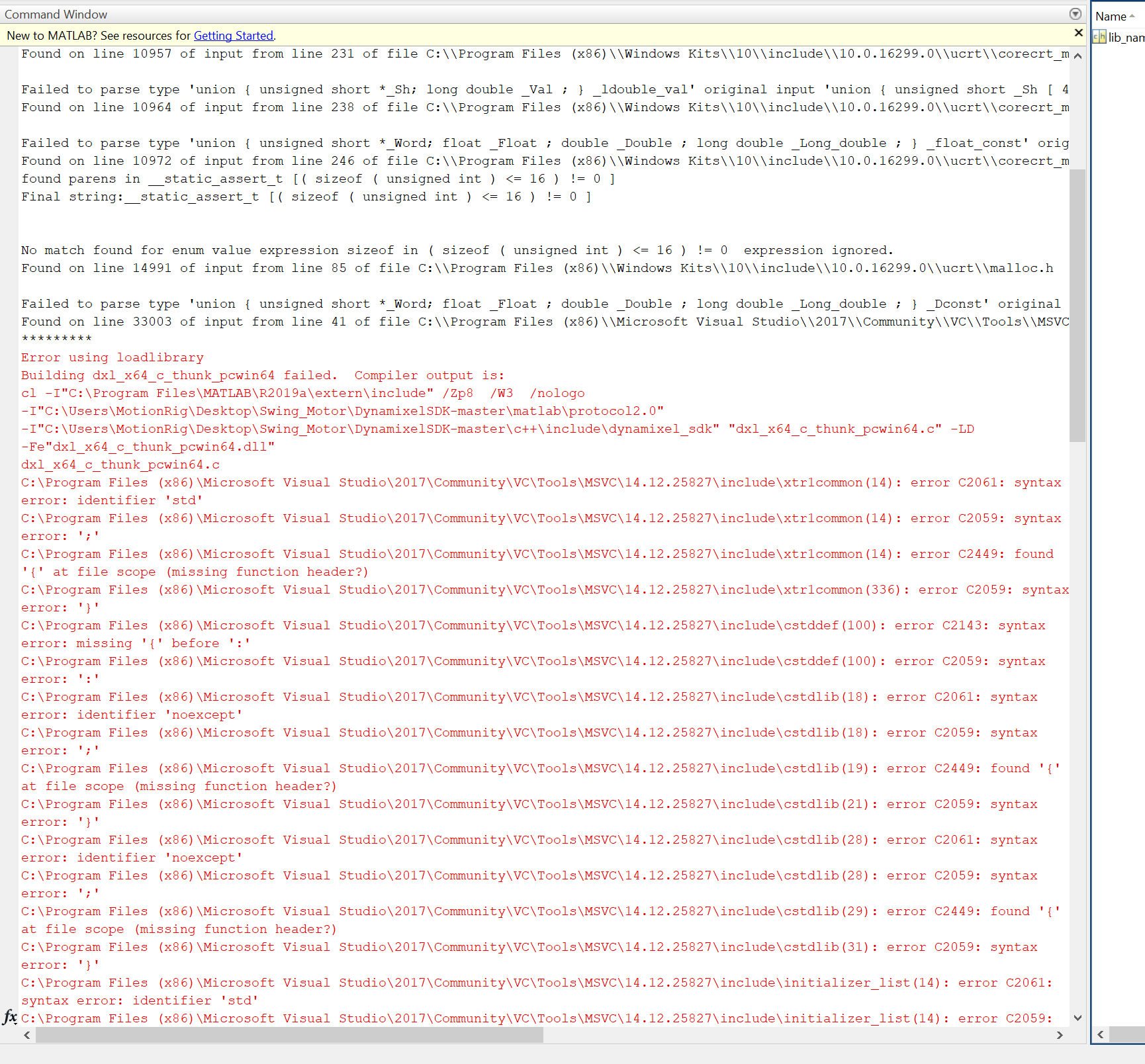 [3.5.4][MATLAB][UD2D][AX-12W] Issue: communication with Matlab failed loadlibrary · Issue #324 ...