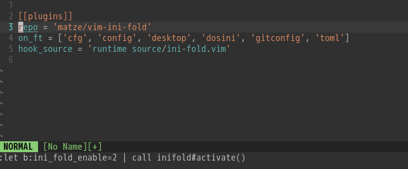 Be applicable in TOML, too by aileot · Pull Request #2 · matze/vim-ini-fold · GitHub
