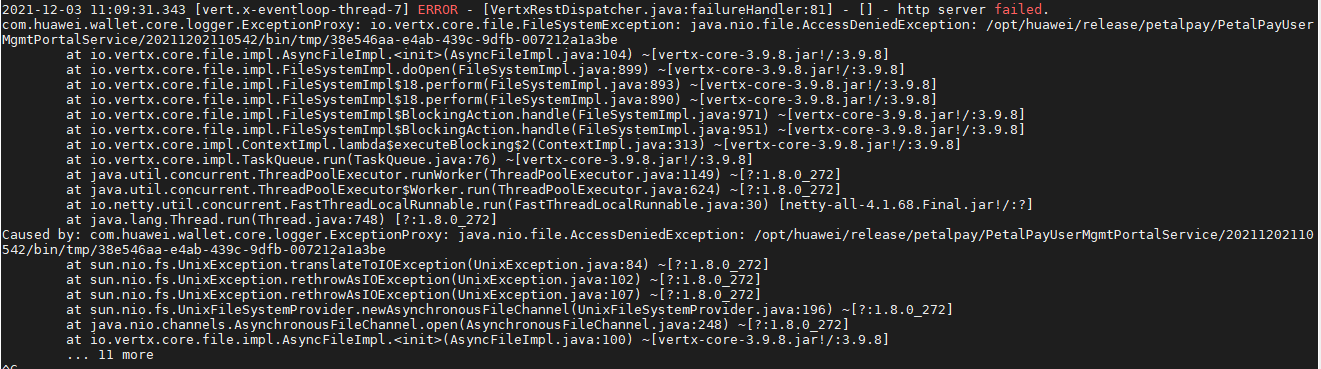 文件上传临时目录属主不对时，cse会抛出java.nio.file.AccessDeniedException异常，但此异常没有办法捕获，导致异常信息直接被抛到客户端，泄漏服务器路径信息 · ...