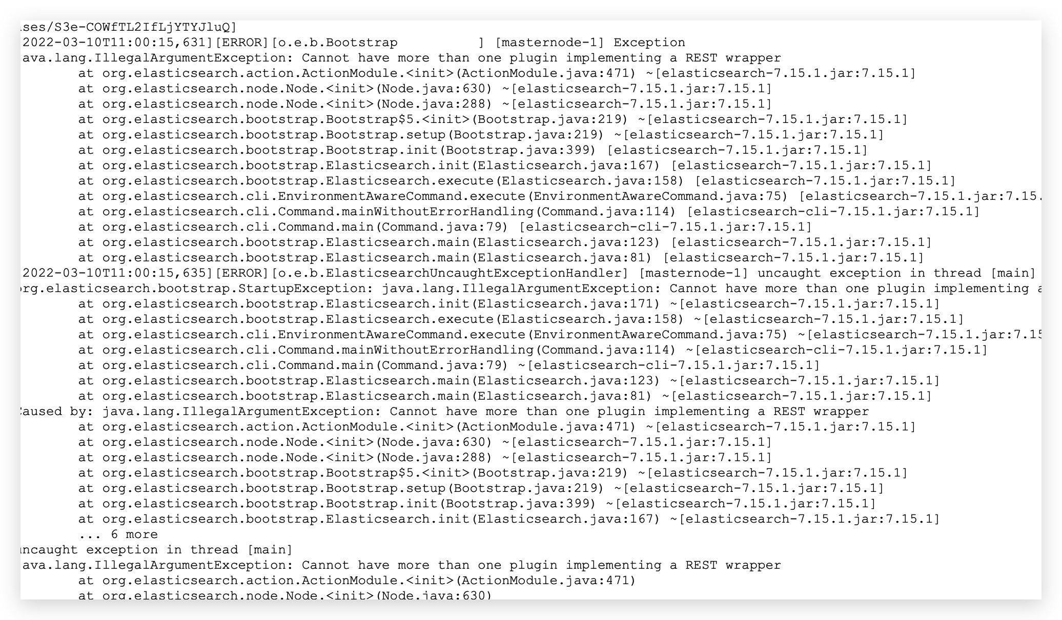 elasticsearch7.15.1 安装后启动报错 · Issue #788 · sscarduzio/elasticsearch-readonlyrest-plugin · GitHub