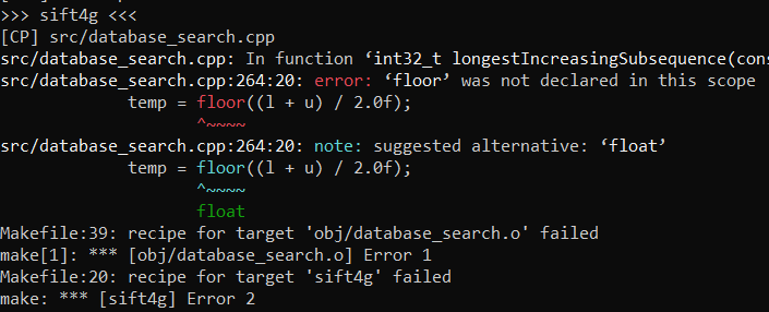 could not make on linux ( Ubuntu 18.04.2 LTS) · Issue #7 · rvaser/sift4g · GitHub