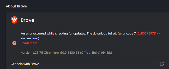 Unable to update Brave · Issue #16532 · brave/brave-browser · GitHub