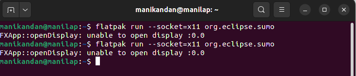 Unable to start sumo flatpak · Issue #11893 · eclipse-sumo/sumo · GitHub
