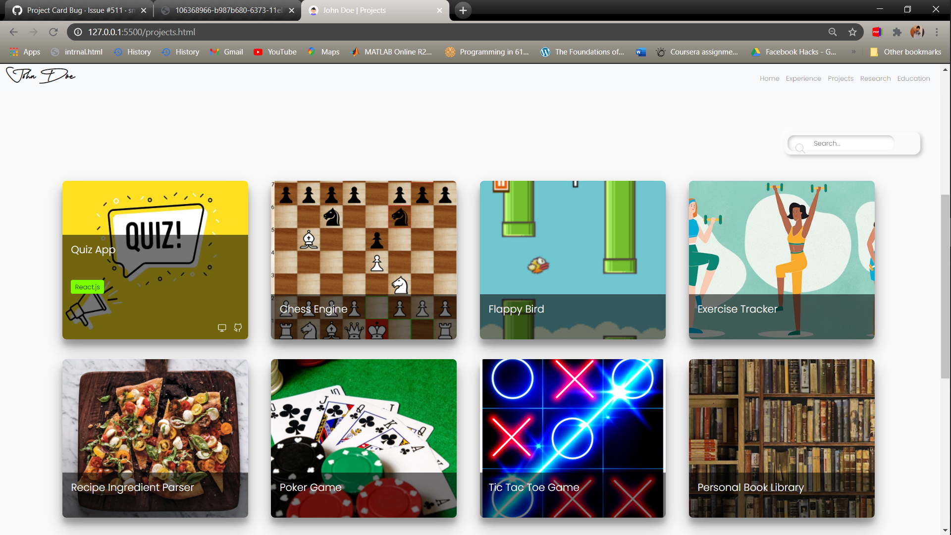 Project Card Bug · Issue #511 · smaranjitghose/awesome-portfolio ...