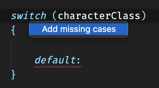 Improvement: Auto-Complete switch statements containing enums · Issue #1752 · dotnet/vscode ...