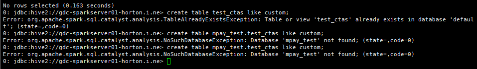 Can't Create table use CTAS and CreateTable Like · Issue #1182 · pingcap/tispark · GitHub
