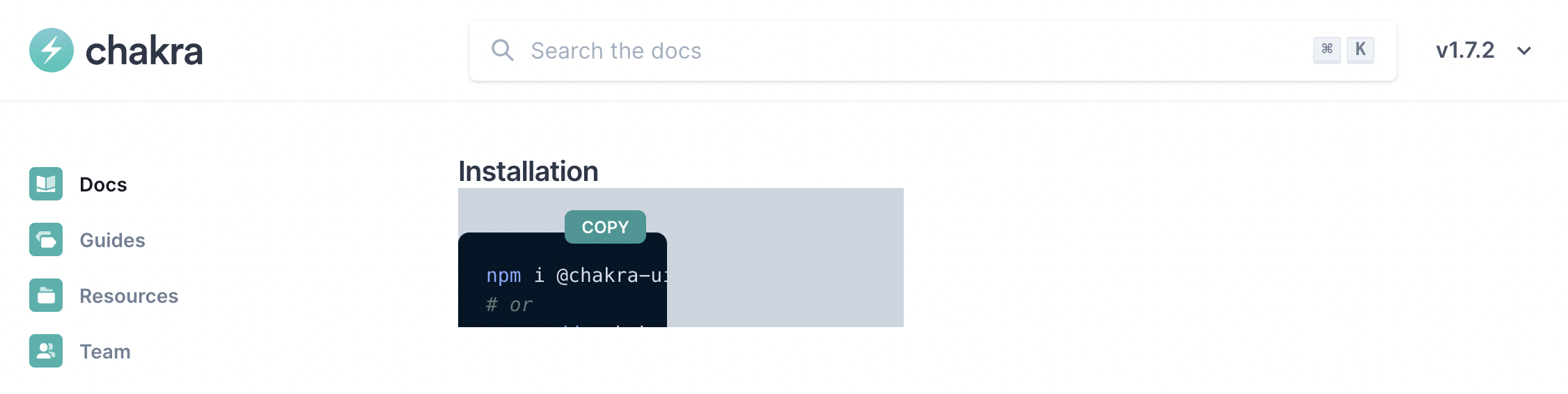 [Icon] - @chakra-ui/icons installation instructions gets truncated(cropped) on reloading the ...