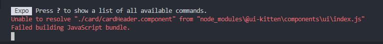 Unable to resolve cardHeader.component · Issue #997 · akveo/react-native-ui-kitten · GitHub