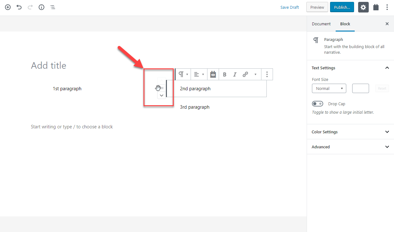 Block within Block can not be dragged to another position · Issue ...