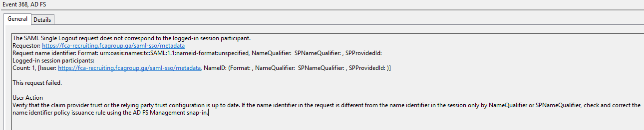 Adfs Logout Issue Saml Toolkit Sending Wrond Nameid Identifier Entity Instead Of Unspecified