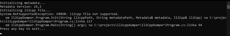 ERROR: il2cpp file not supported · Issue #420 · Perfare/Il2CppDumper · GitHub