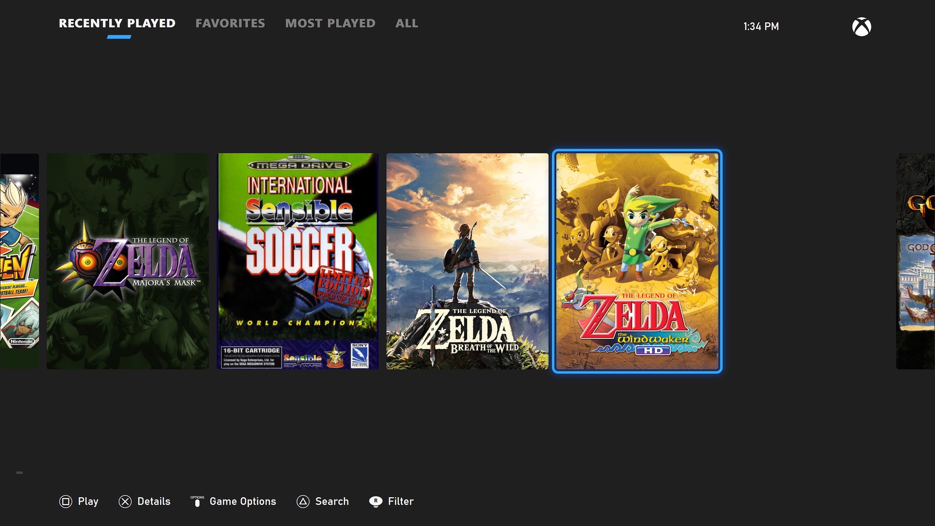 Launching games from the "Recently Played" tab in full screen triggers ...