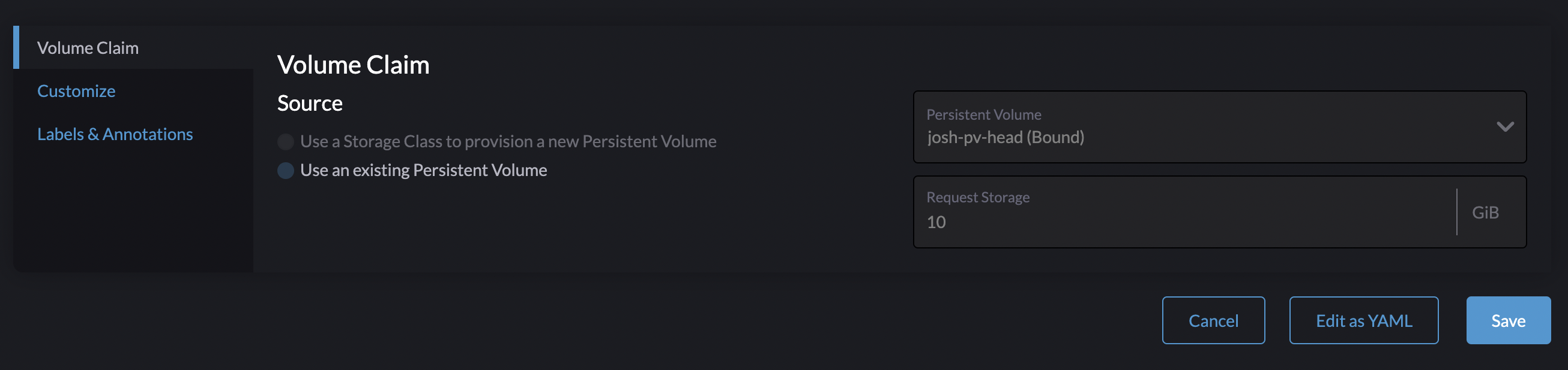 Enable editing of PVCs · Issue #3115 · rancher/dashboard · GitHub