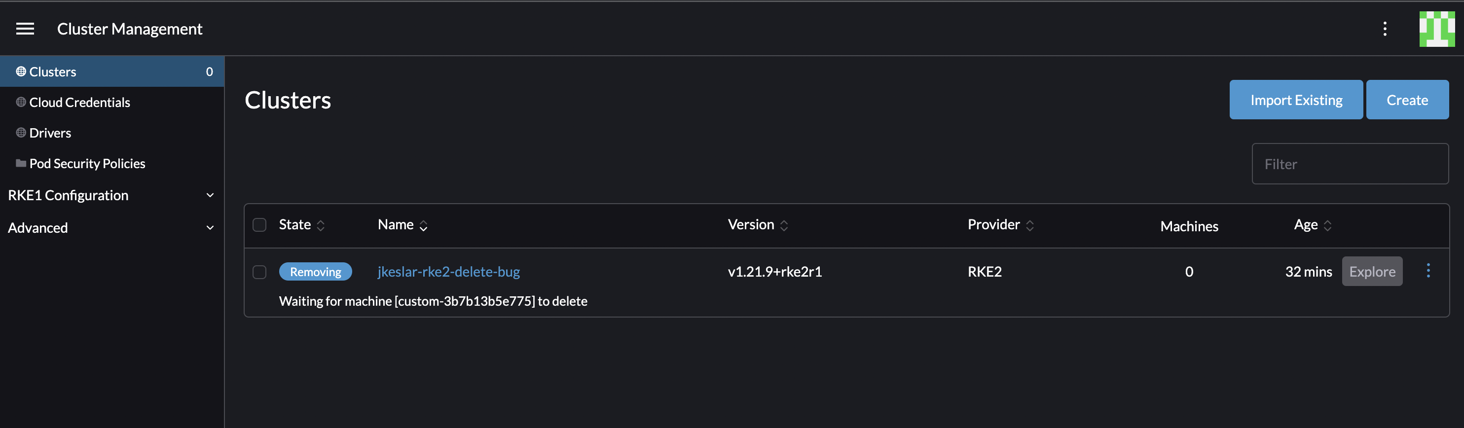 rke2 cluster in "hang" state following deletion by standard user · Issue #37240 · rancher ...