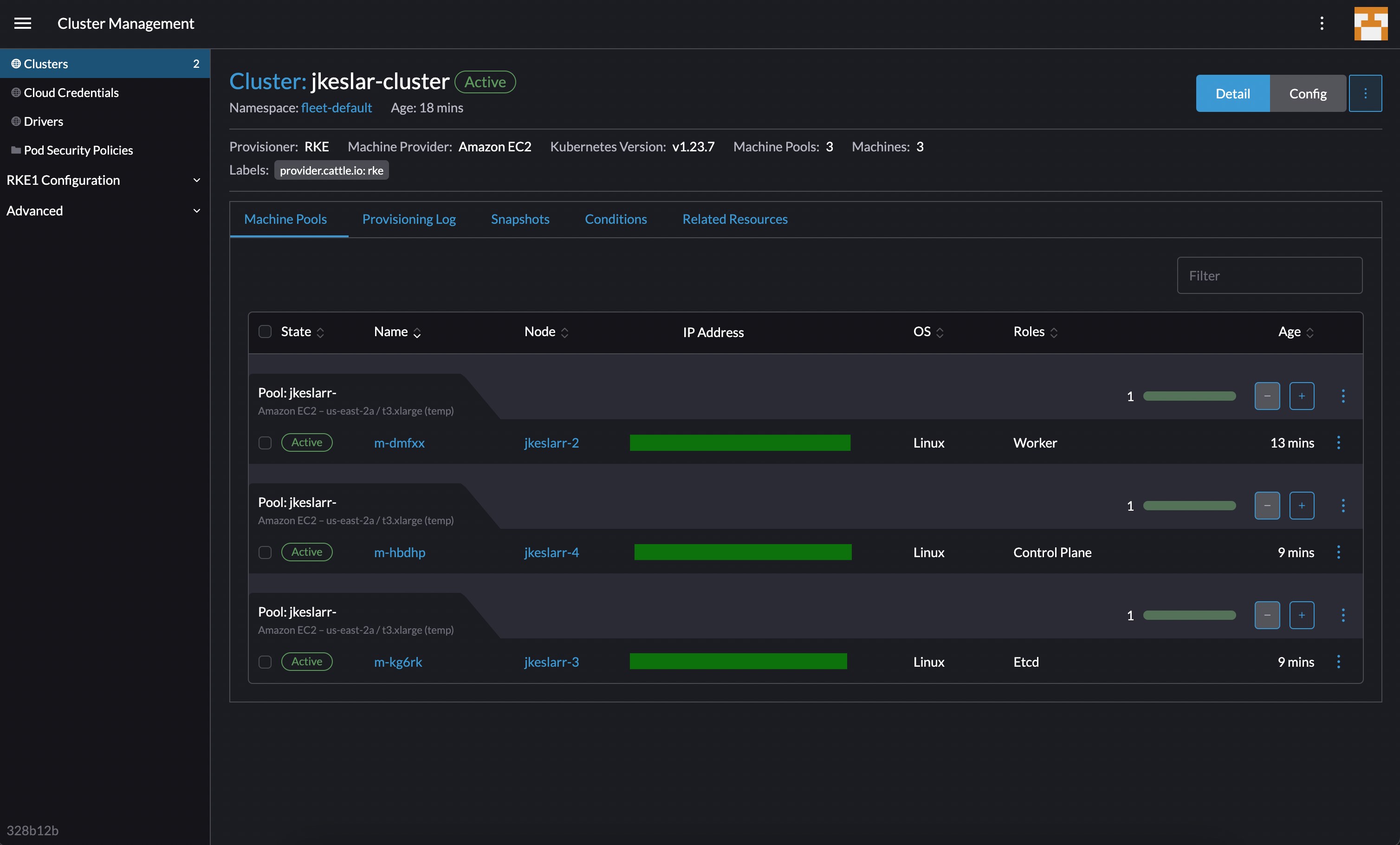 Difficult to get overview of machine pool/machines on cluster detail ...