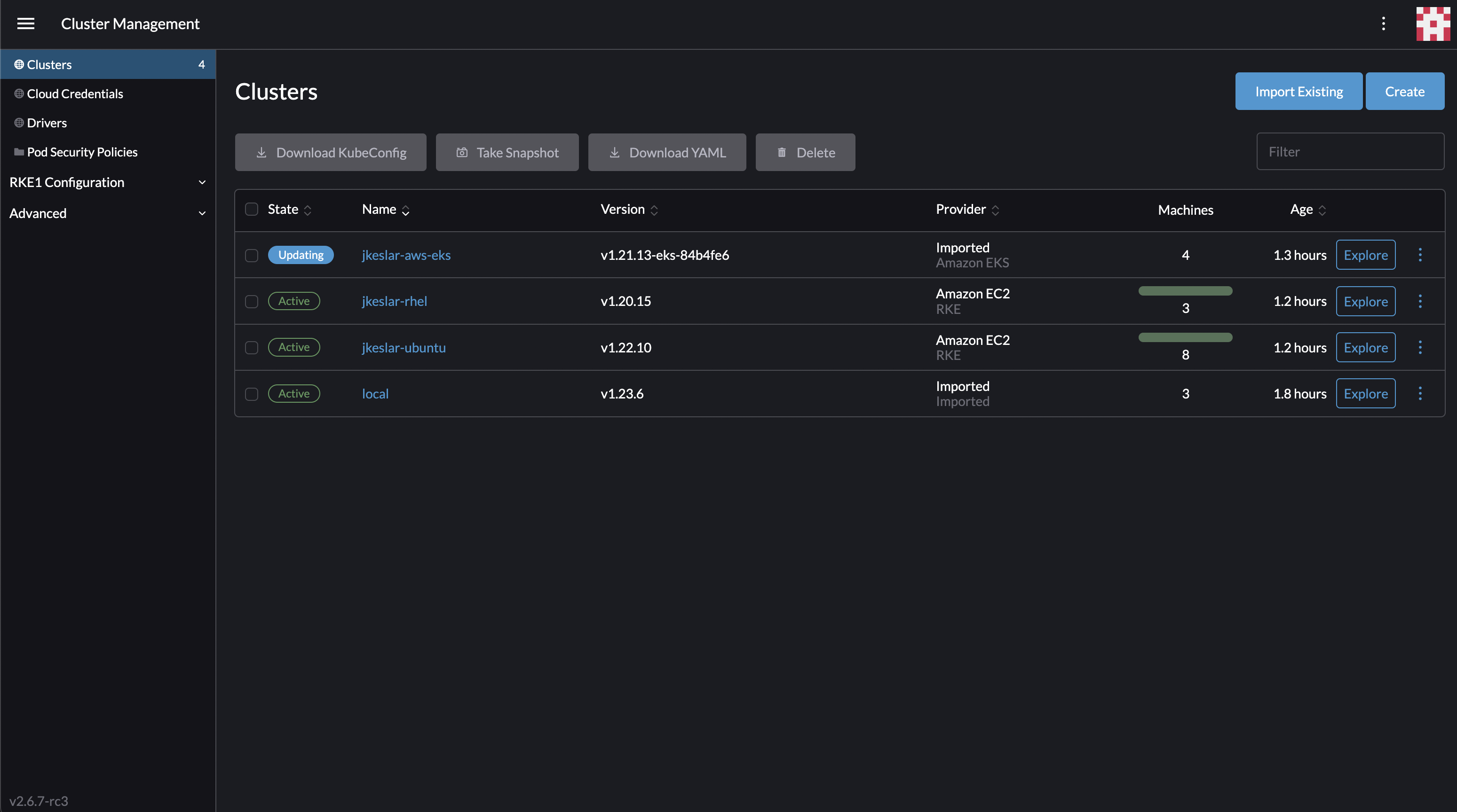 Unexpected behavior in downstream EKS cluster following rancher server upgrade to v2.6.7-rc3 ...