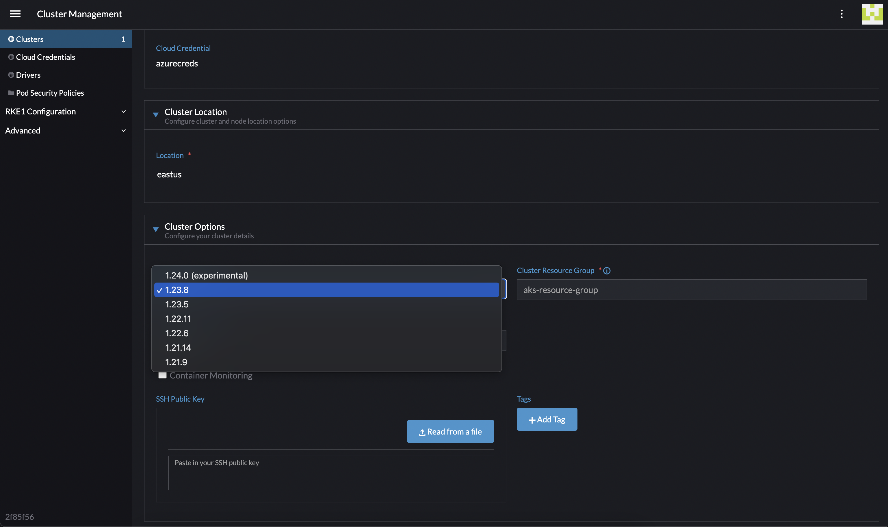 Label k8s 1.24.0+ as "(experimental)" for AKS clusters for Rancher 2.6.7 · Issue #6513 · rancher ...