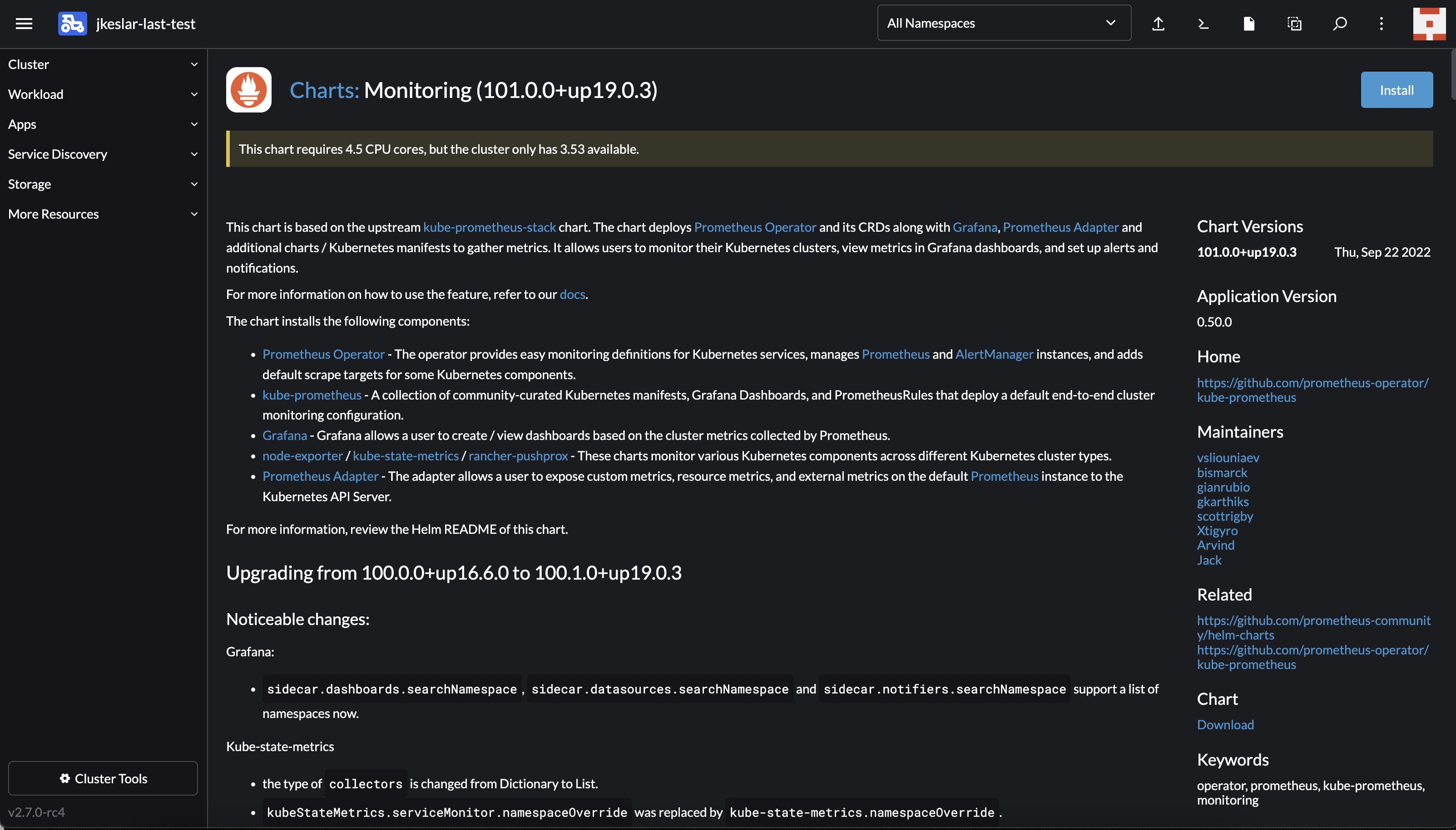 [BUG] Downstream RKE1 clusters' fail to install charts · Issue #7233 · rancher/dashboard · GitHub