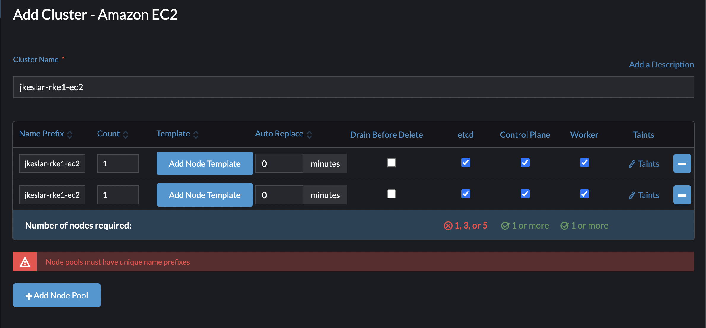 The Ui Should Not Allow Node Pools With The Same Name · Issue 4444 · Rancherdashboard · Github