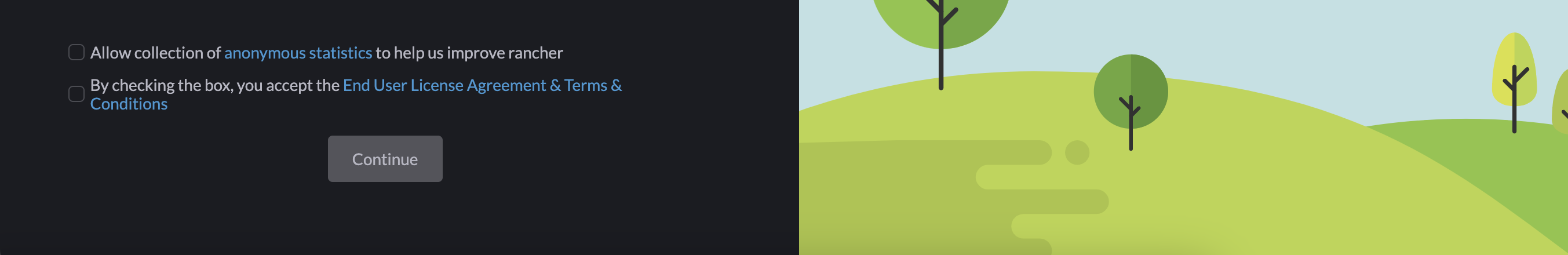 [BUG] "Allow collection of anonymous statistics" message is missing from UI upon fresh install ...