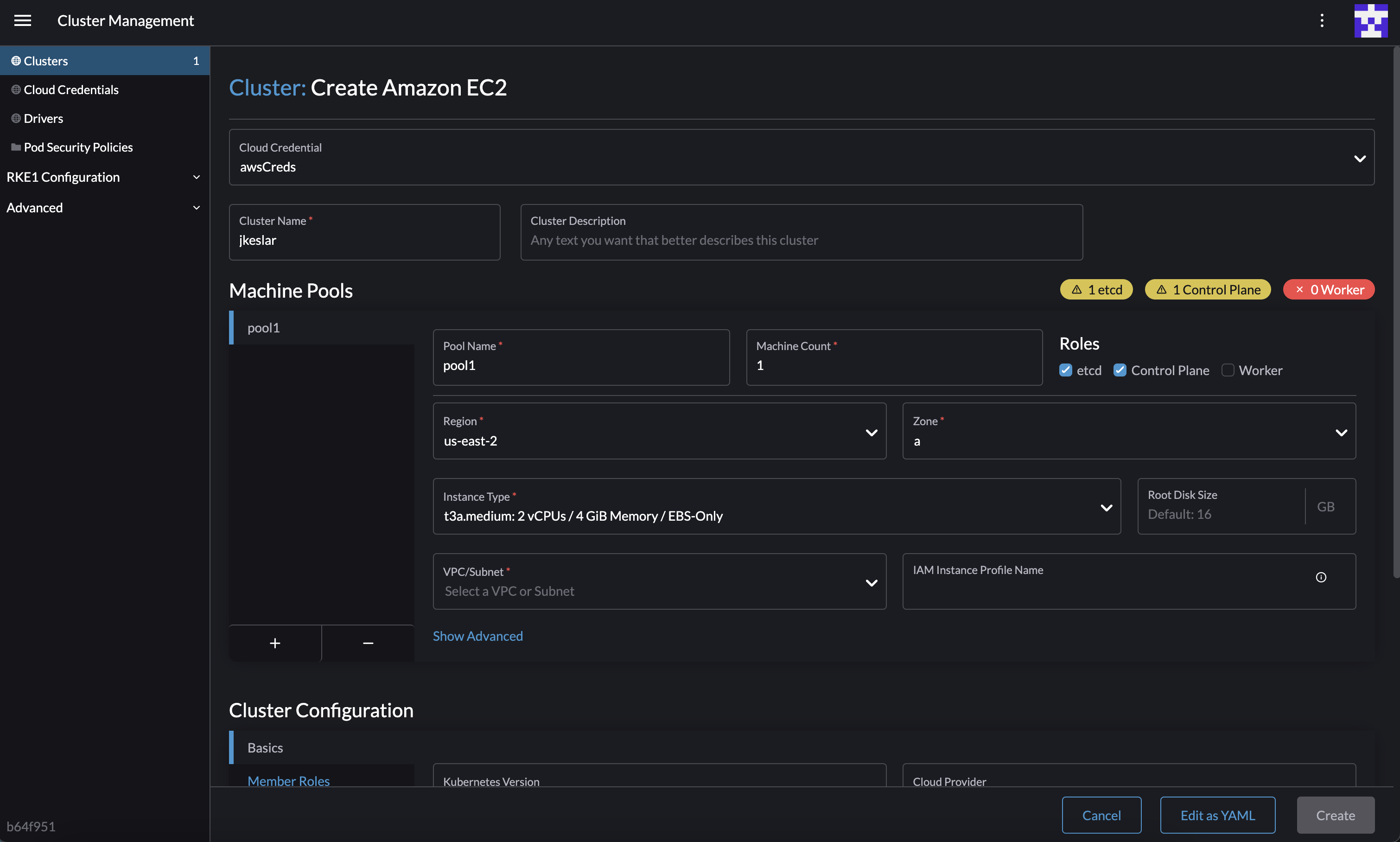 [Backport v2.6] RKE2 cluster create/edit screen allows saving invalid configuration · Issue ...
