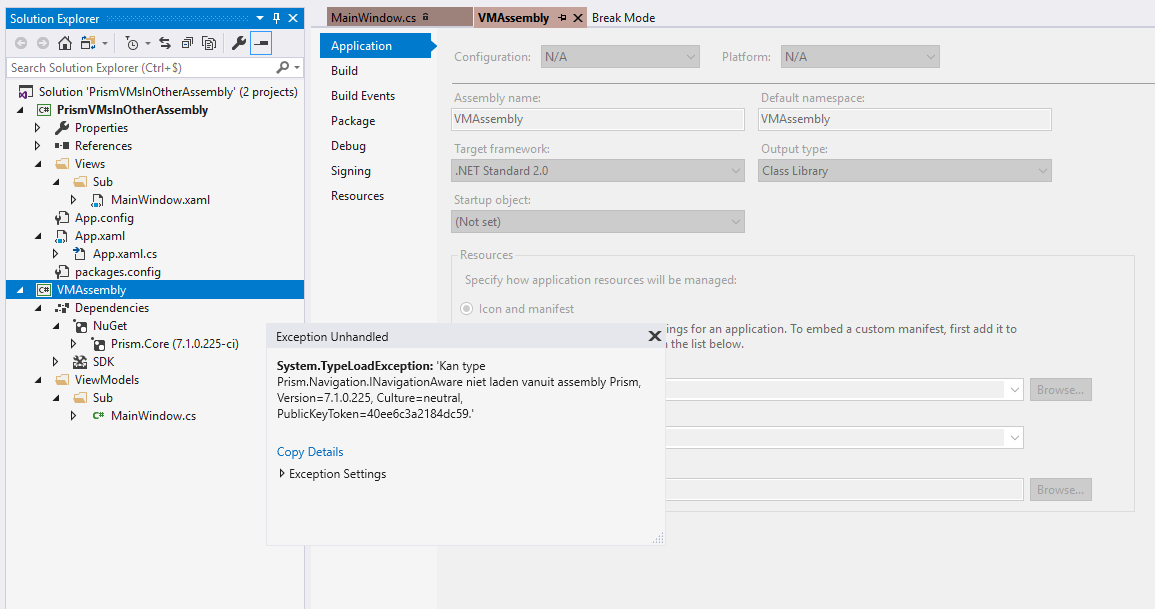 Prism.Core can not load INavigationAware when using .NET Standard 2.0 ...
