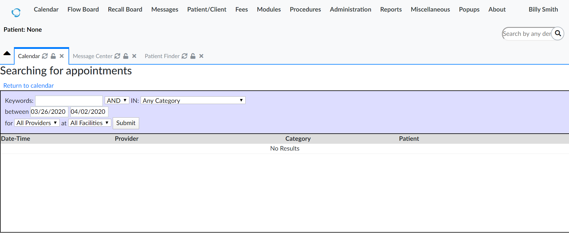 Appointment Search In Calendar Needs Bs4 · Issue 3248 · Openemropenemr · Github