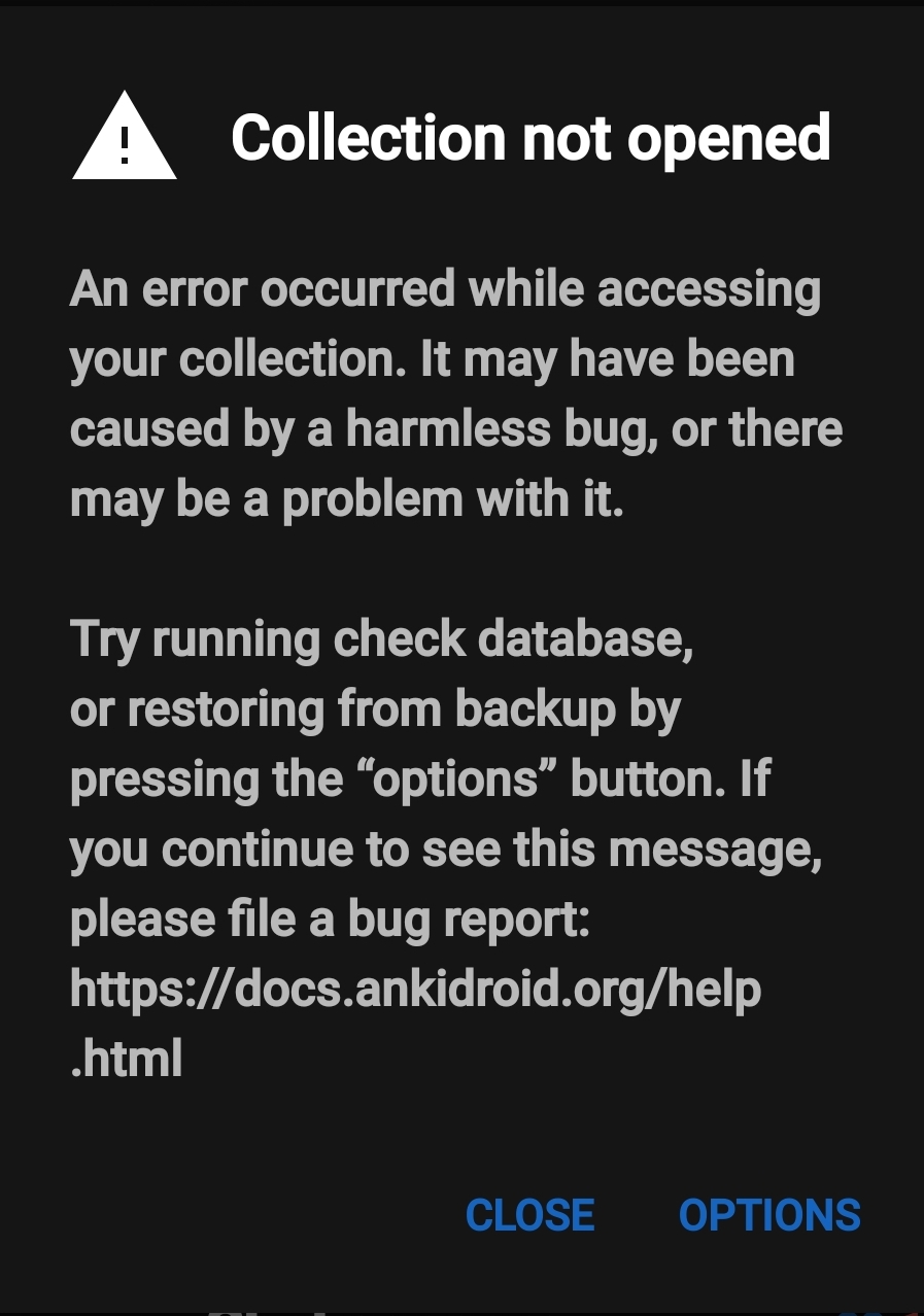 "Collection not opened" - Deck With Invalid Deck Options · Issue #6599 · ankidroid/Anki-Android ...