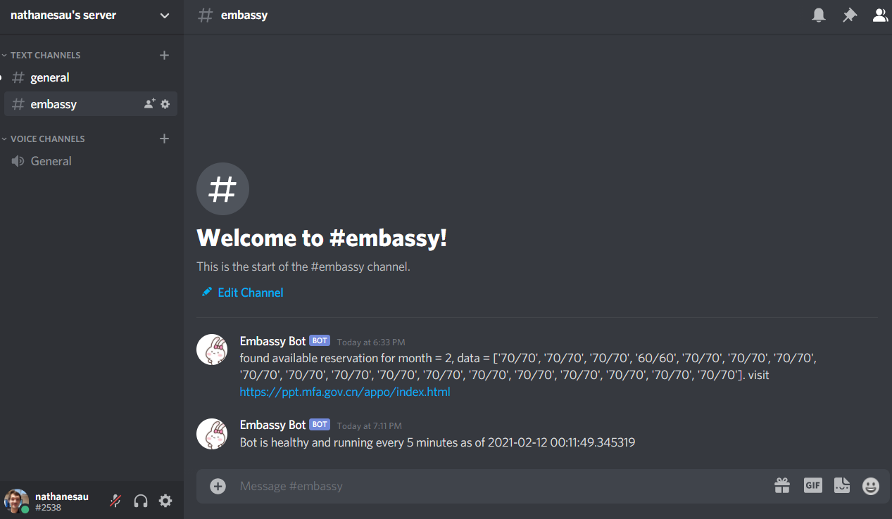 GitHub - nathanesau/chinese_embassy_bot: Scrape the chinese embassy and find out when ...
