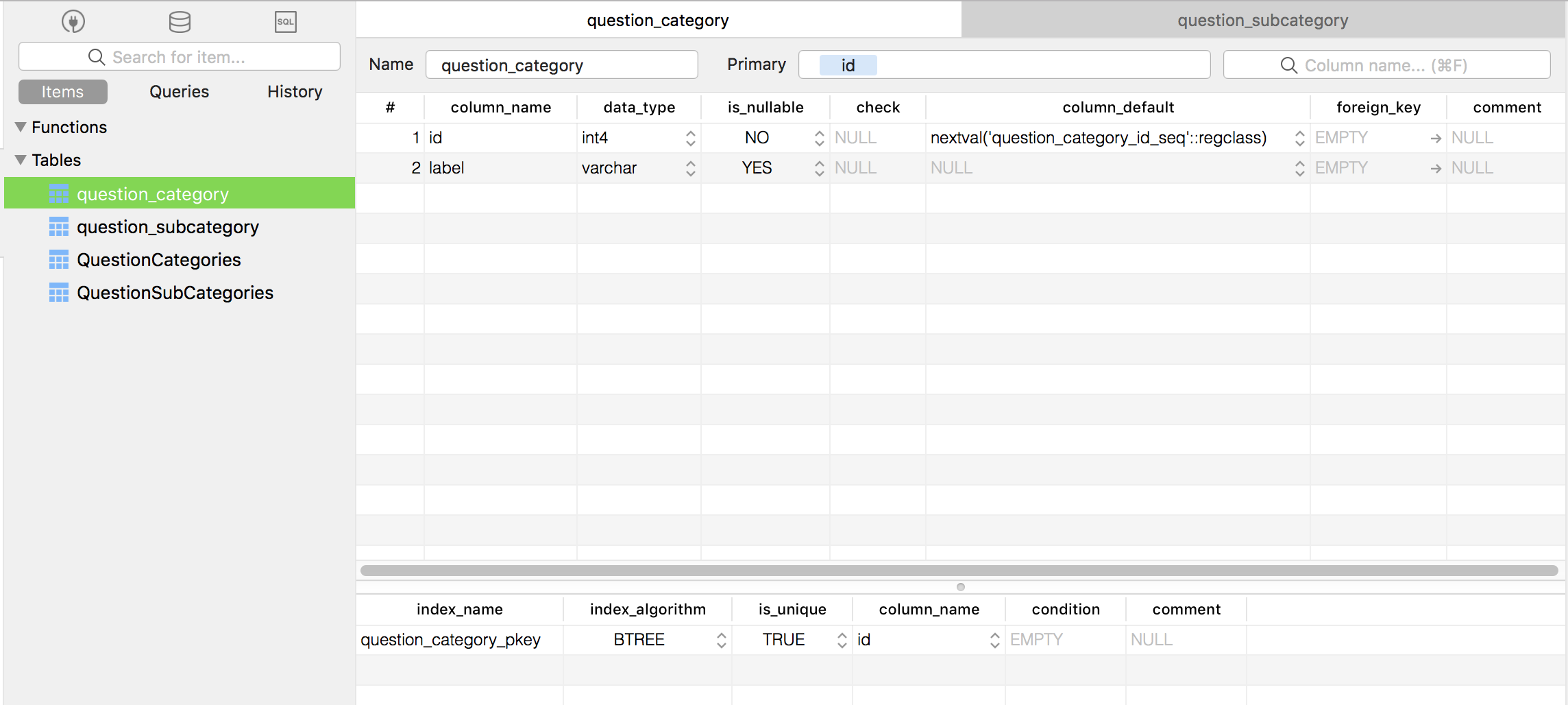 Can't see foreign keys when viewing a table's structure in the interface · Issue #1870 ...