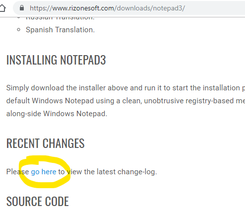 [Low priority] Link issue (changelog) · Issue #884 · rizonesoft/Notepad3 · GitHub