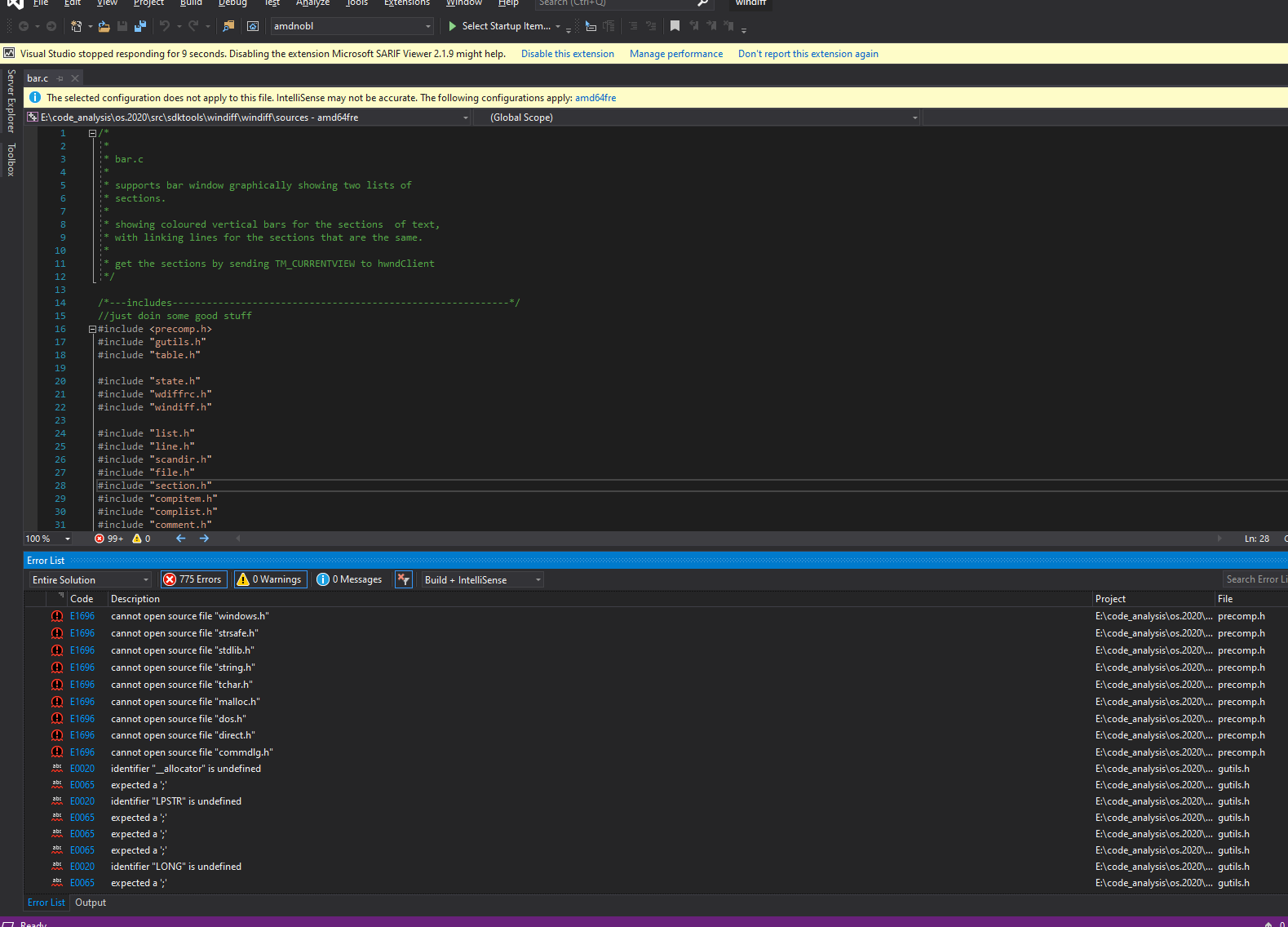 Visual Studio claims that SARIF Viewer is a cause of hangs in Visual Studio · Issue #160 ...
