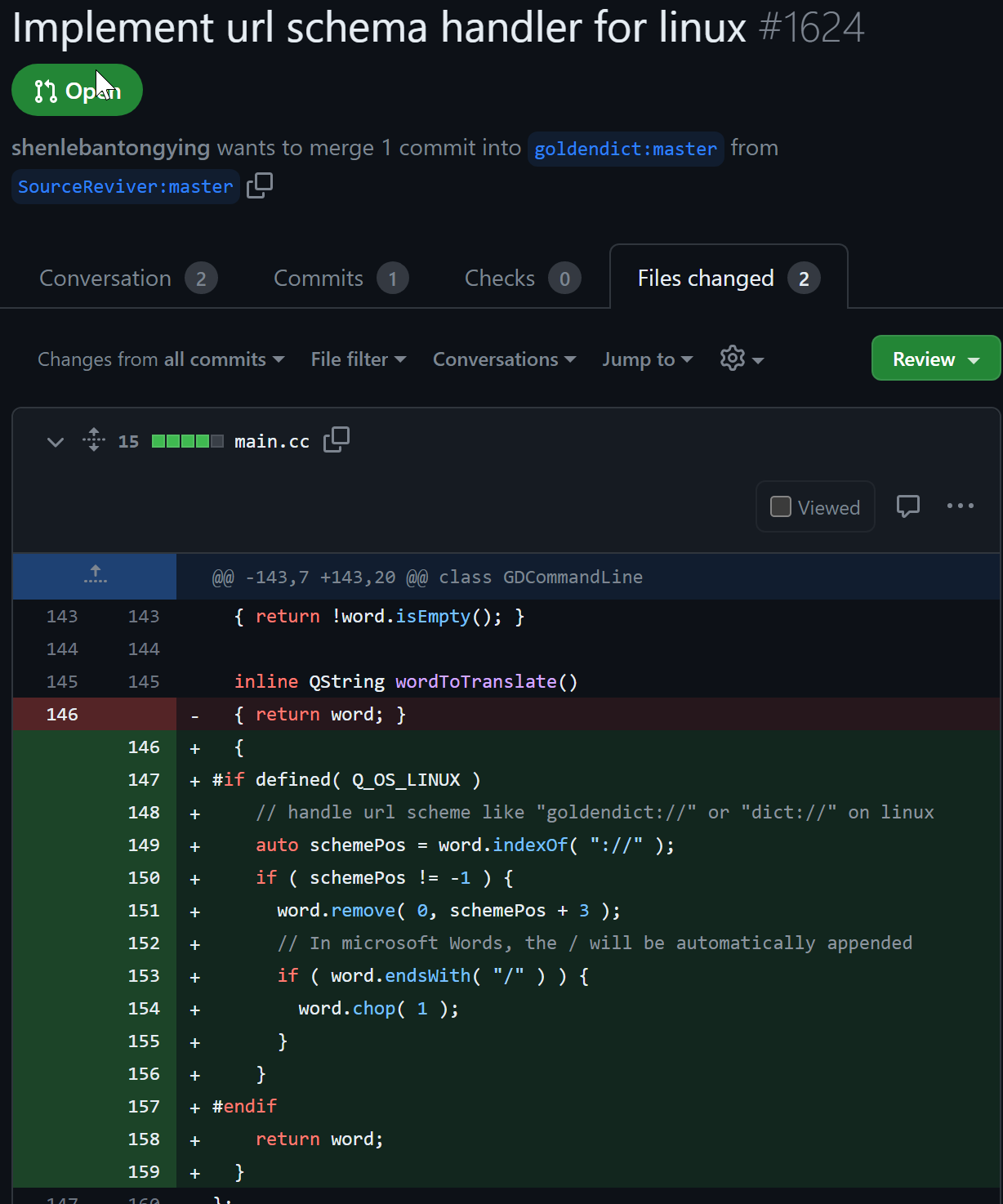 Review comments on @shenlebantongying's PRs(#1624) · Issue #1625 · goldendict/goldendict · GitHub