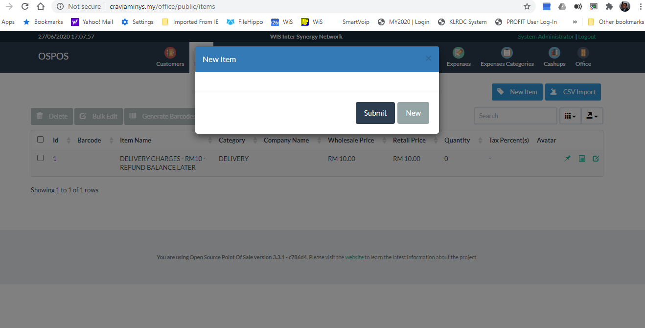 New Item Details Menu Blank · Issue #2869 · opensourcepos/opensourcepos · GitHub