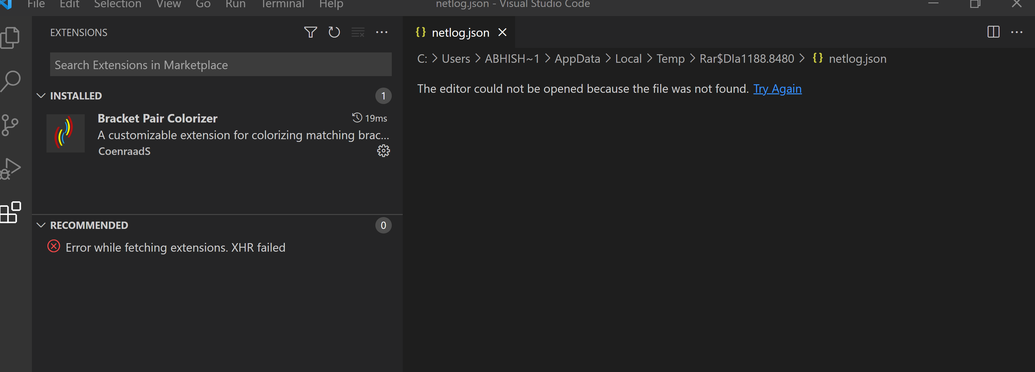 Can't install any Extensions from MarketPlace. · Issue #137311 ...