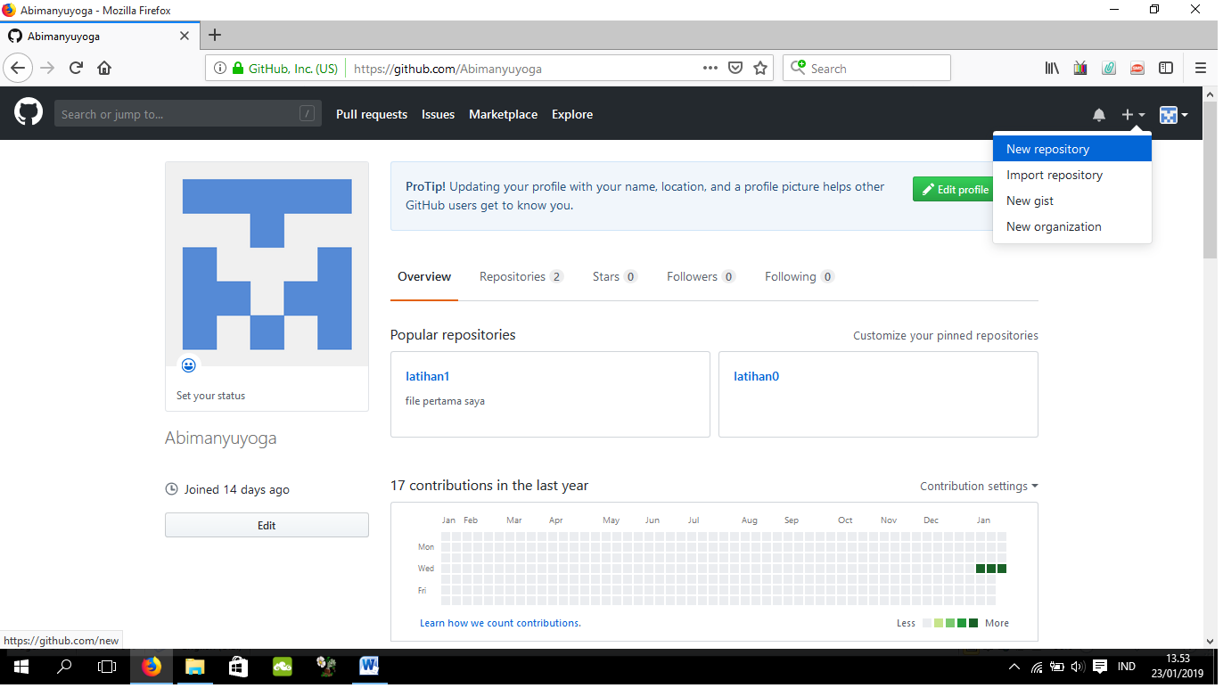 GitHub - Abimanyuyoga/LANGKAH_LANGKAH_AWAL_DALAM_MENGGUNAKAN_GITHUB: LANGKAH LANGKAH AWAL DALAM ...