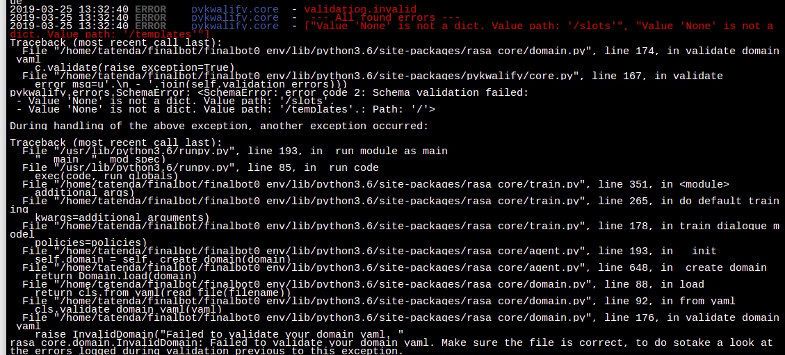 Failed to validate domain yaml · Issue #3141 · RasaHQ/rasa · GitHub