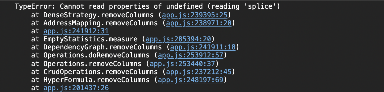 Getting error when trying to remove multiple columns consecutively ...