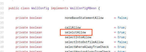 WallConfig属性selelctAllow命名单词错误-） · Issue #4085 · alibaba/druid · GitHub