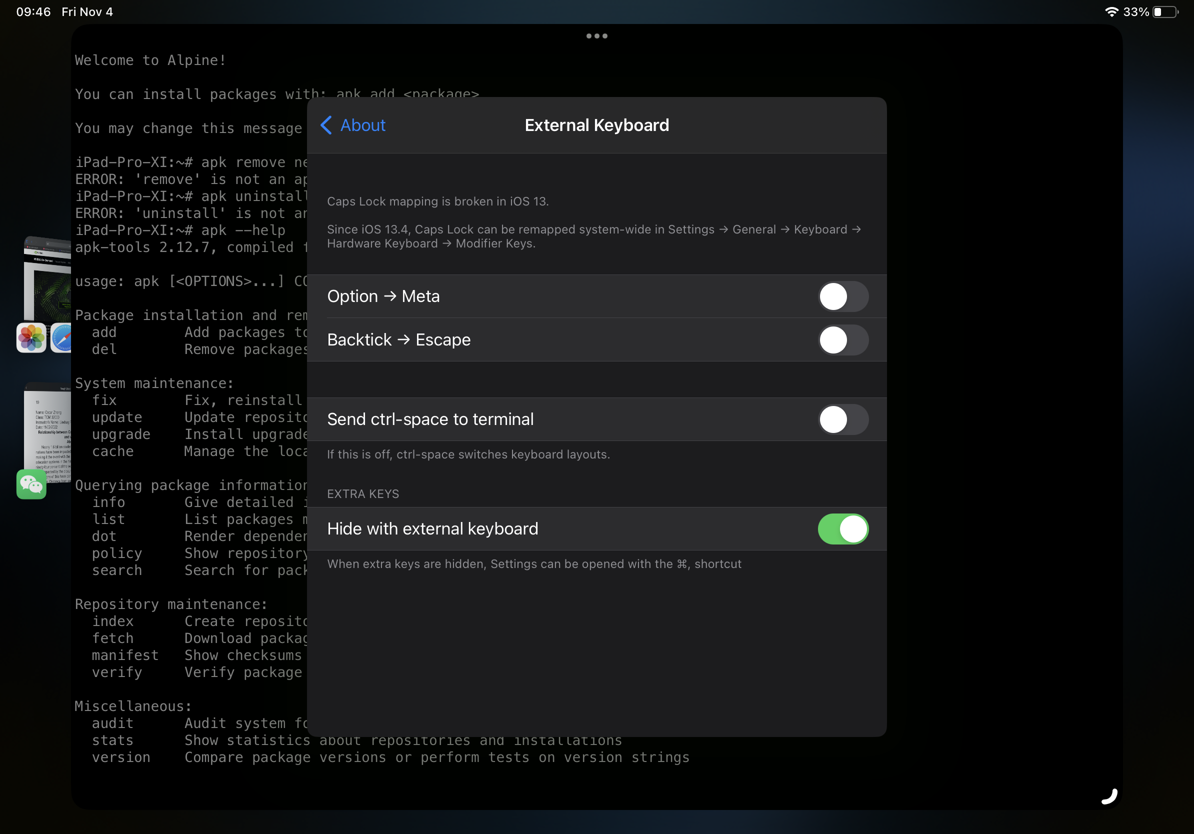 Hide the interaction at the bottom · Issue #1190 · ish-app/ish · GitHub