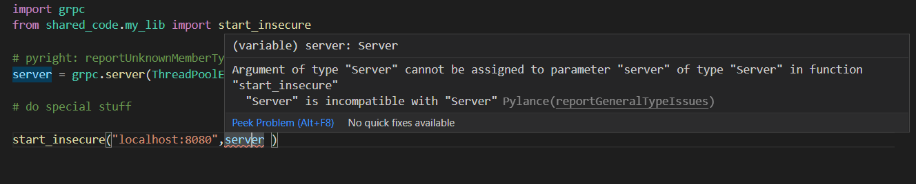 Type incompatibility in multi-venv project using PEP-561 stubs · Issue #1508 · microsoft/pyright ...