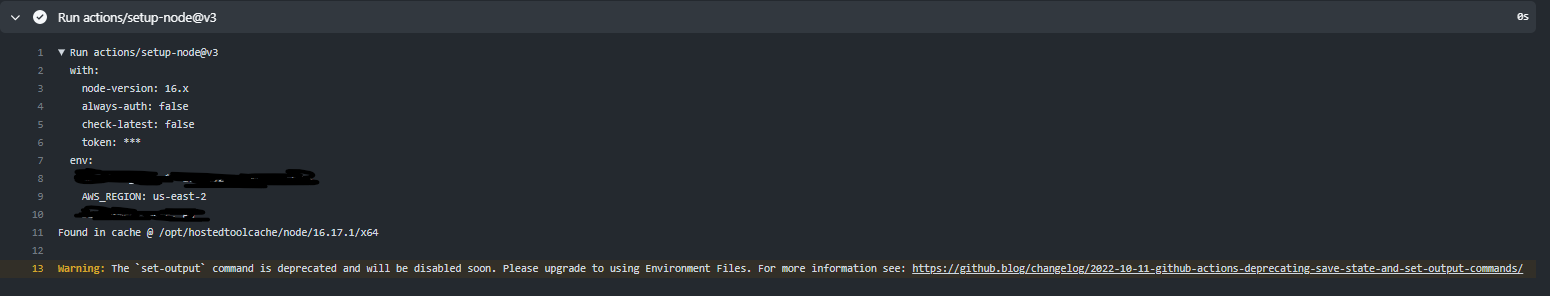 Warning In Workflow About Set Output · Issue 592 · Actions Setup Node · Github