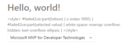 fix: Style tag is displayed in FluentSelect 3.1.1 · Issue #805 · microsoft/fluentui-blazor · GitHub